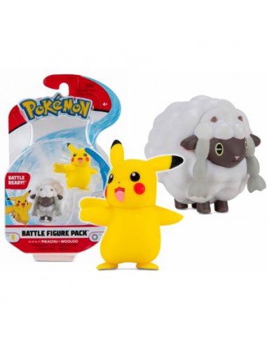 Figura Pokemon Pikachu & Wooloo Battle Figure 4 cm